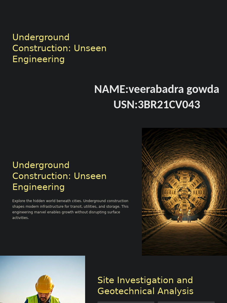 Underground Construction Unseen Engineering 1 | PDF | Tunnel | Earth Sciences