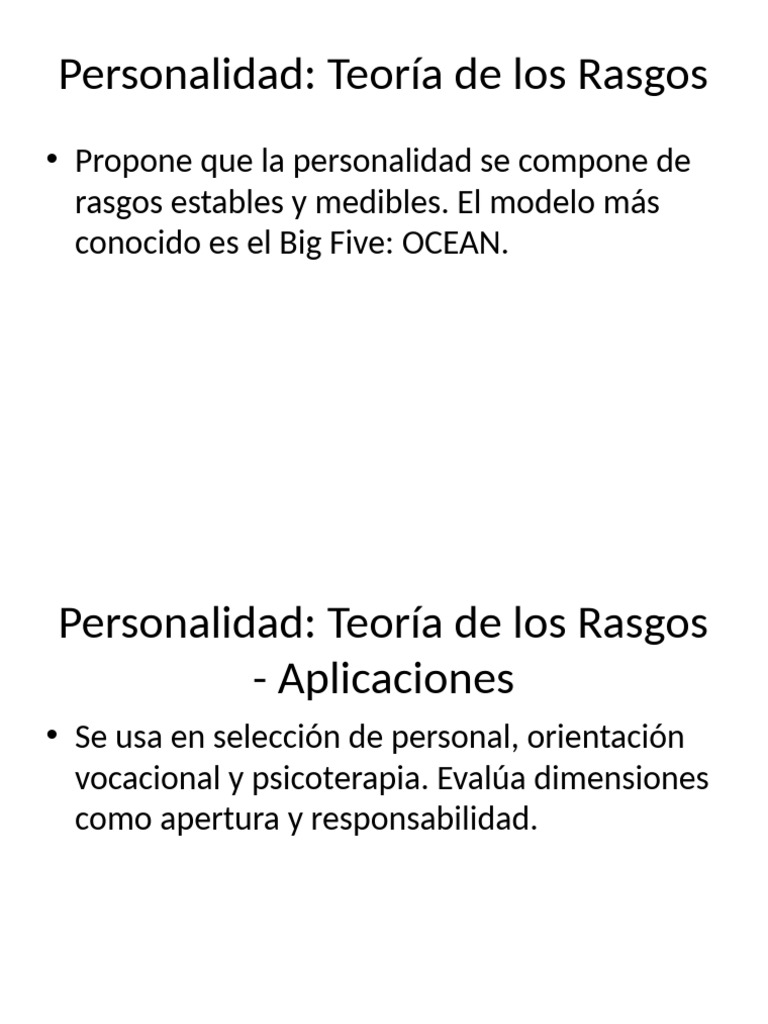 Psicologia Tema 6 Personalidad Teoría de Los Rasgos | PDF