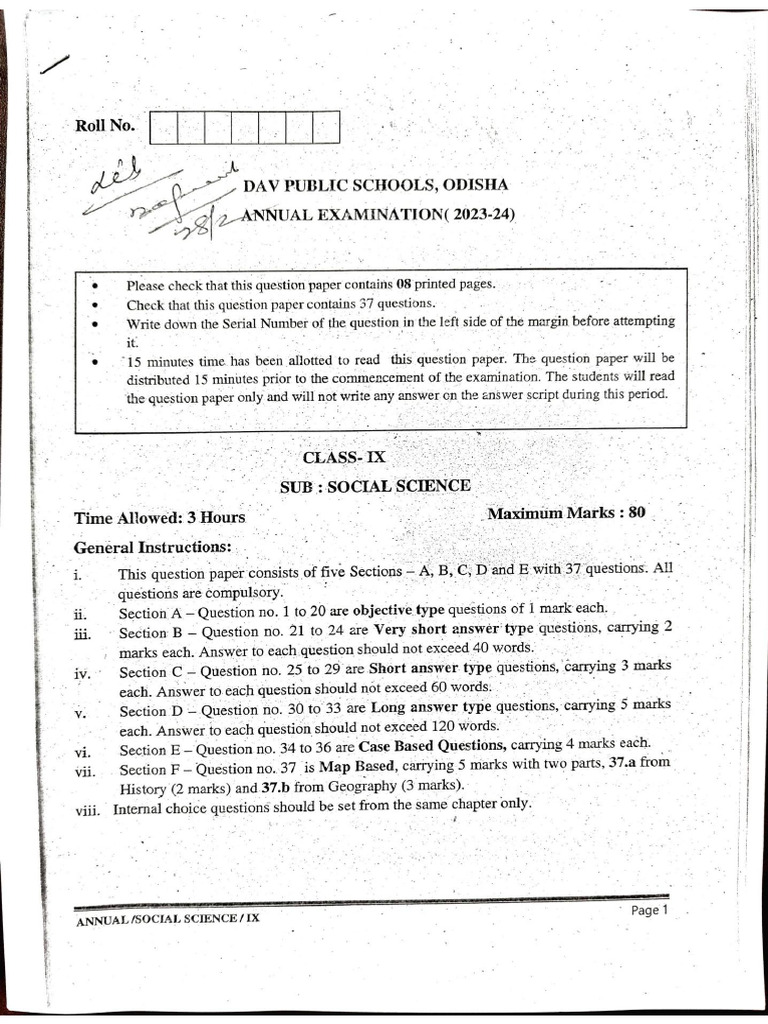 IX SST 2023 24 | PDF