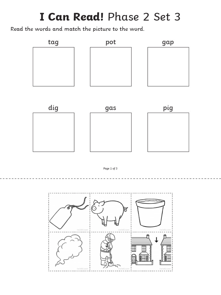 I Can Read Phase 2 Set 3 Words Activity Sheet - Unlocked | PDF