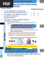 Notes - RP 06 Photosynthesis - AQA Biology GCSE | PDF | Photosynthesis