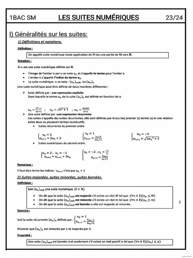 Les Suites Cours Et Exercices 240210 003031 | PDF