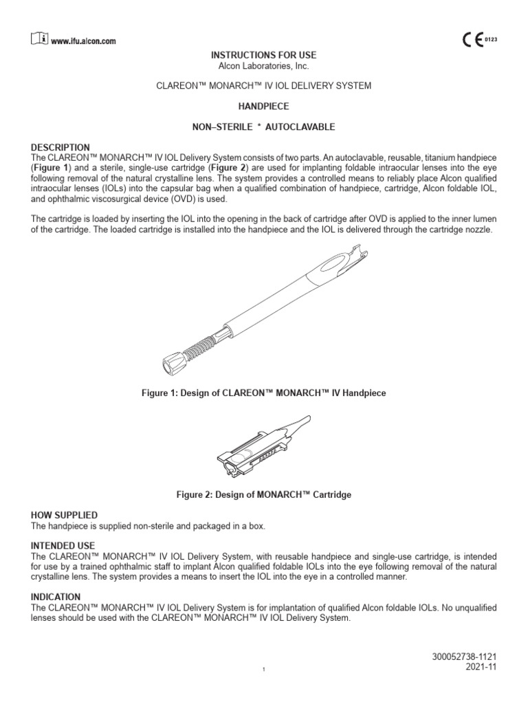 CLAREON™ MONARCH™ IV IOL System Guide | PDF | Washing Machine ...