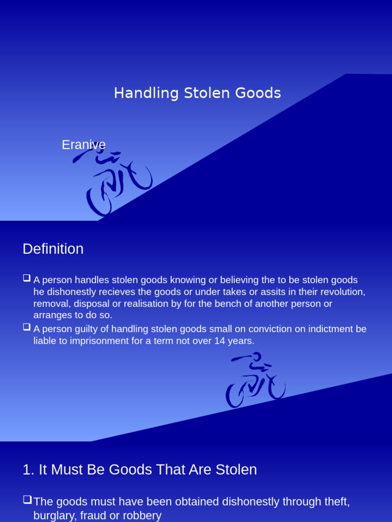 Handling Stolen Goods | PDF | Theft | Dishonesty