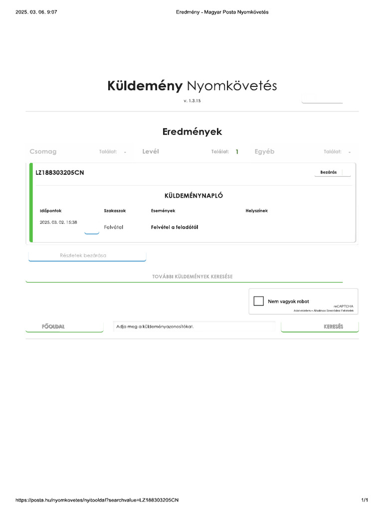 Varier Tracking Magyar Posta | PDF
