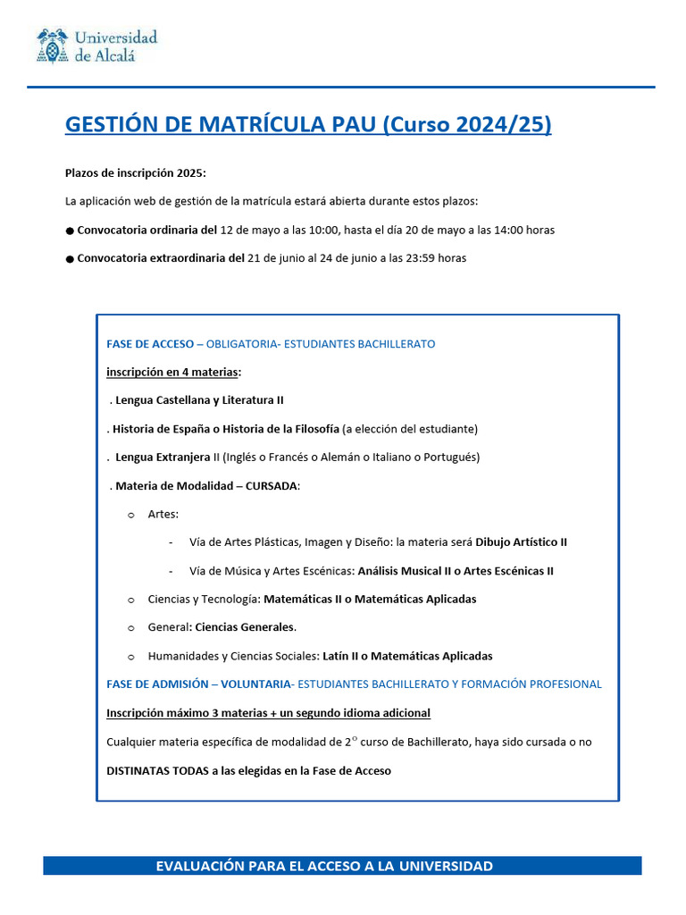 Instrucciones Matric Ula 2025 | PDF