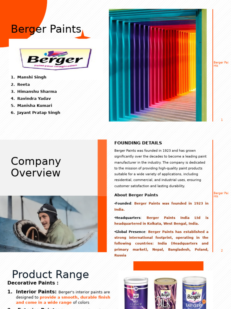 Berger Paints: Global Overview & Impact | PDF | Coating | Paint