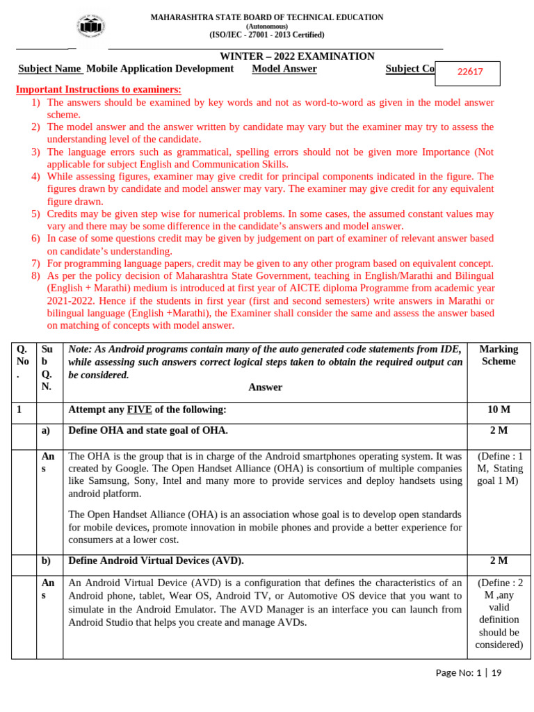 22617-Winter-2022-Model-Solution Edited by Aryan | PDF | Android ...