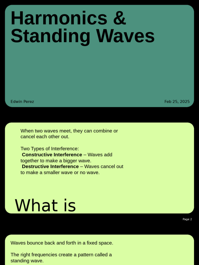 Harmonics & Standing Waves | PDF