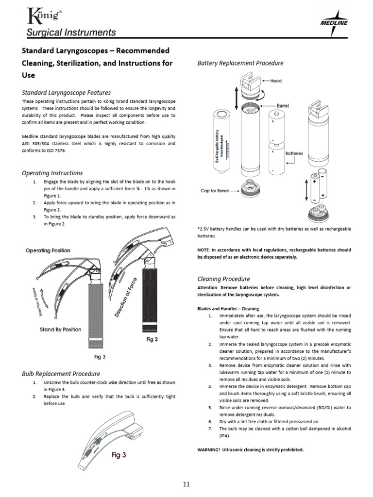 Laryngoscope Cleaning and Sterilization Guide | PDF | Sterilization ...