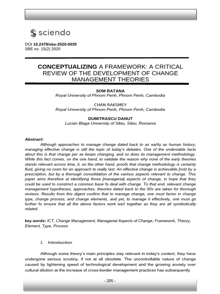 Conceptualizing A Framework | PDF | Change Management | Organization Development