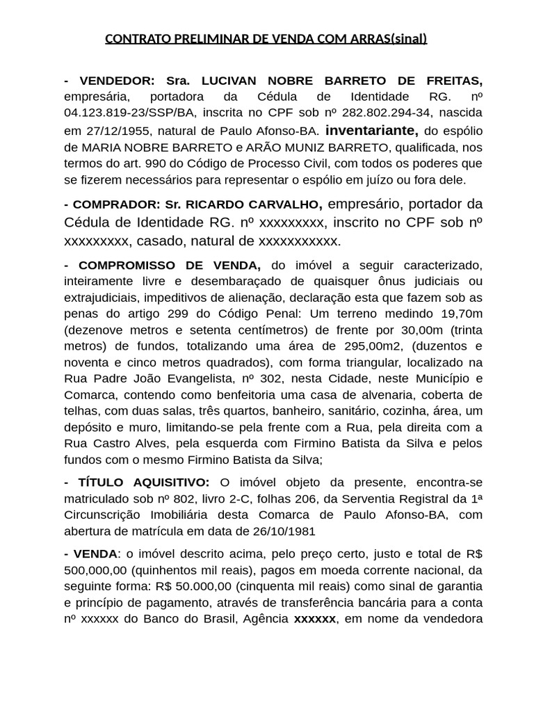 Contrato de Compromisso de Venda | PDF