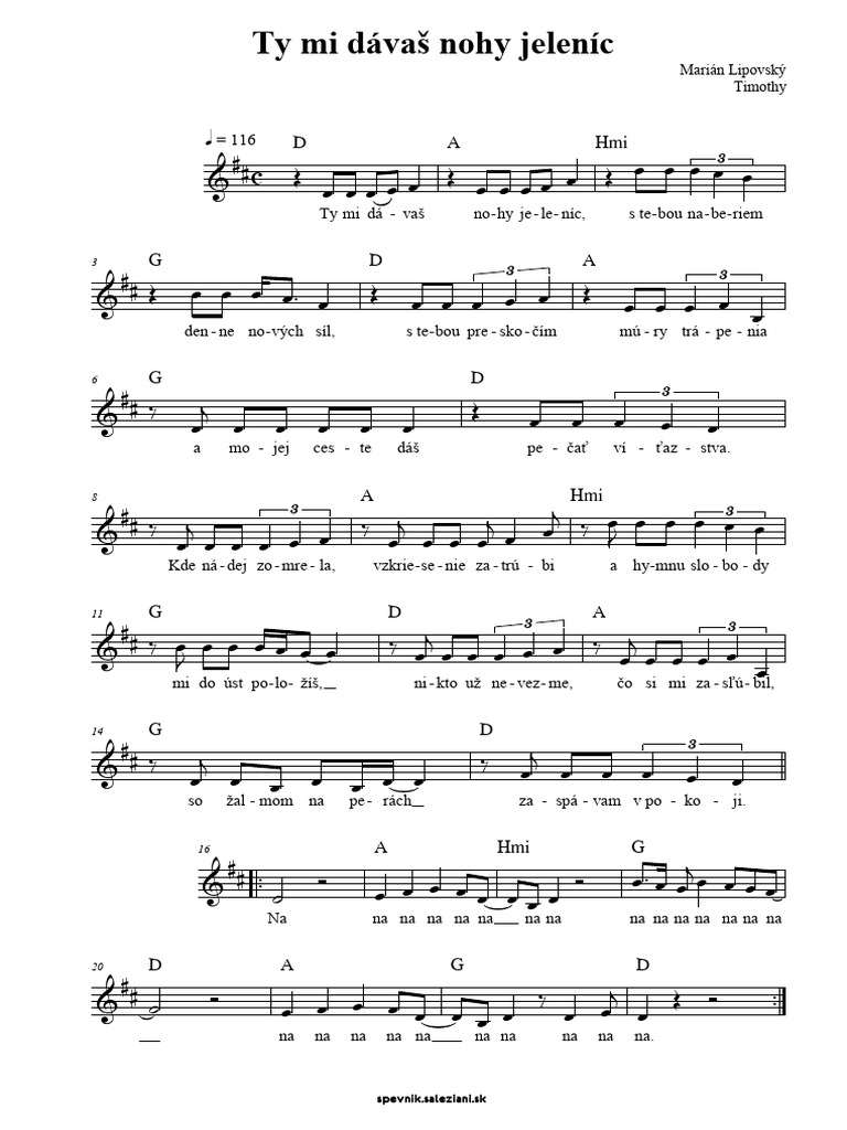 Noty TyMiDavasNohyJelenic | PDF