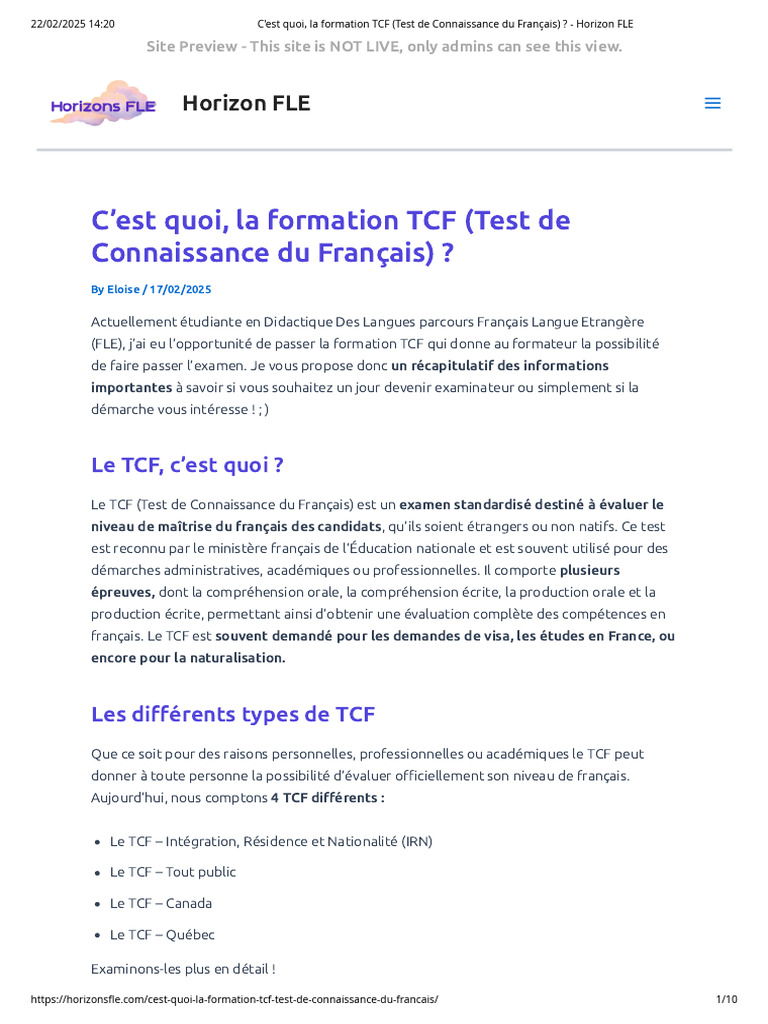 Comprendre la formation TCF en français | PDF | Langue française