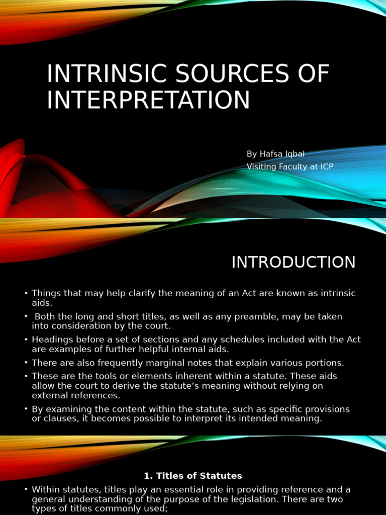 Intrinsic Sources of Interpretation | PDF | Government | Justice