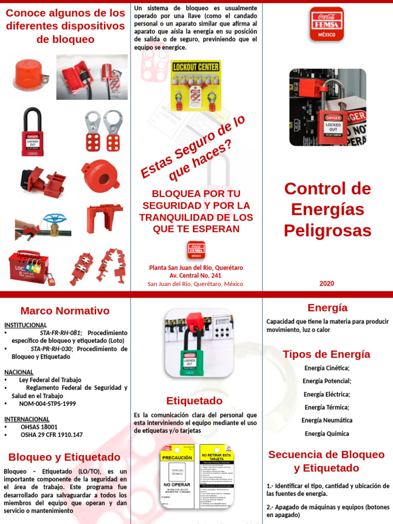 Triptico LOTO | PDF | Ingenieria Eléctrica