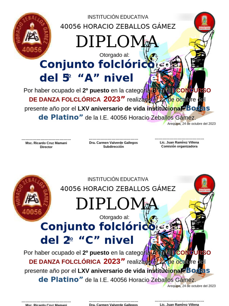 Diploma Danza 2º Puesto | PDF