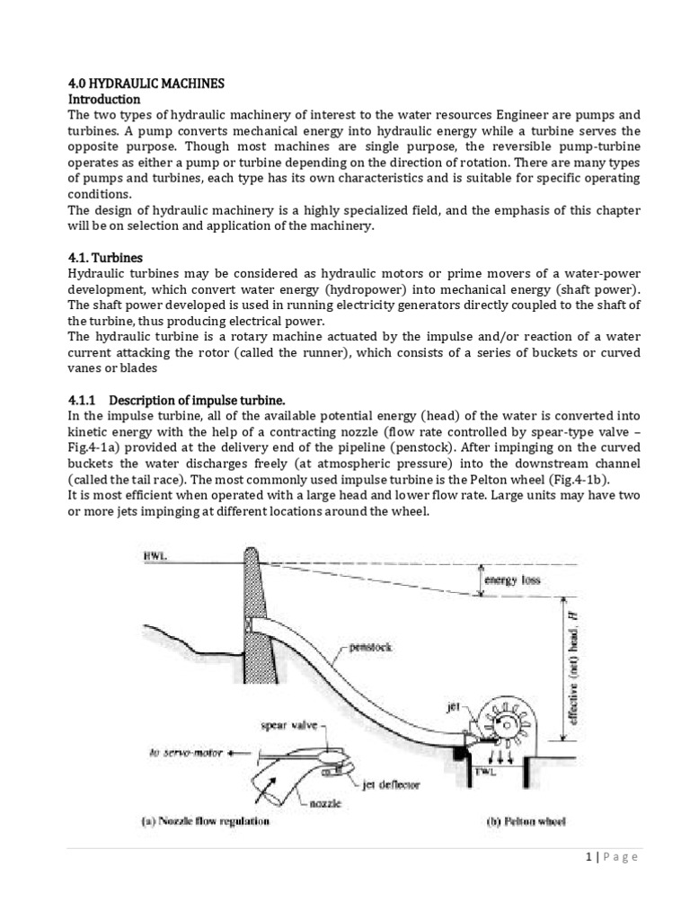 Hydraulic Machinery: Turbines Overview | PDF | Pump | Turbine