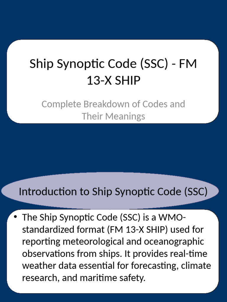 Met - o Ship Synoptic Code | PDF | Cloud | Weather
