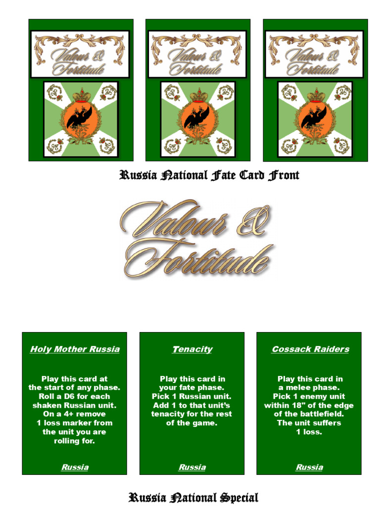 v2-Valour-and-Fortitude-Russia-cards | PDF | Warfare | Military Operations