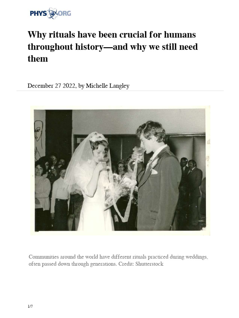 LANGLEY, M. 2022. Why Rituals Have Been Crucial For Humans Throughout ...
