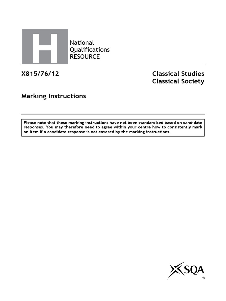Classical Studies Marking Instructions | PDF | Hades | Afterlife