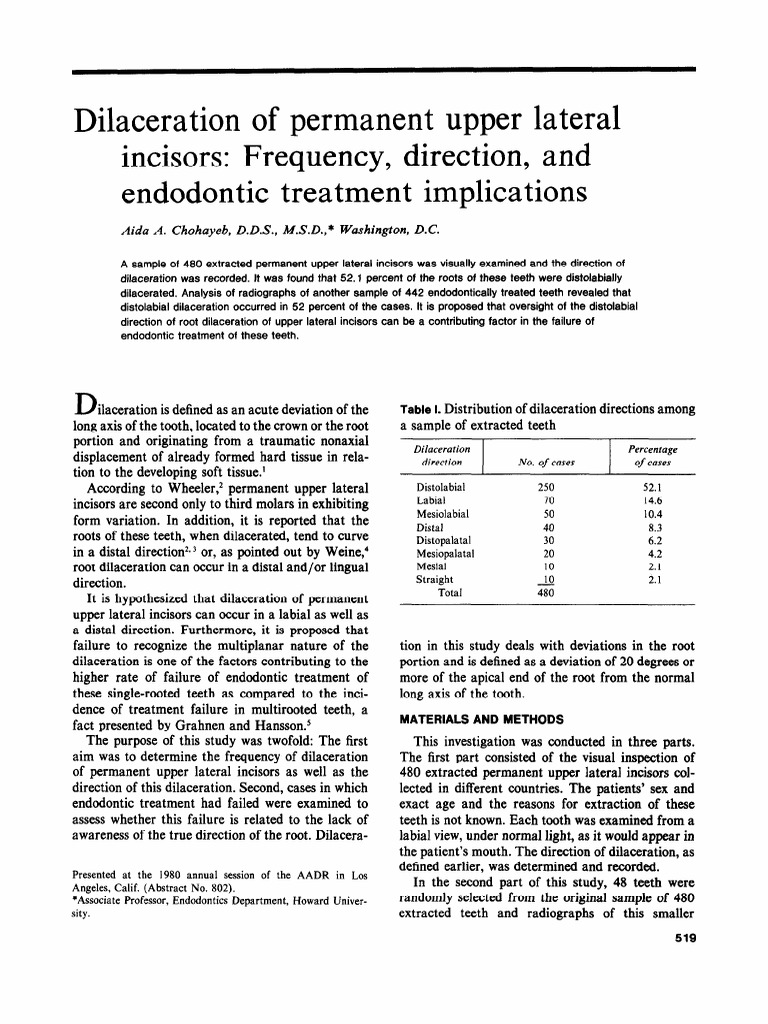 Dilaceration of Permanent Upper Lateral | PDF | Dentistry Branches ...