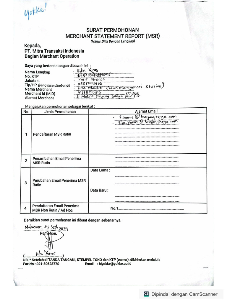 Surat Permohonan MSR | PDF