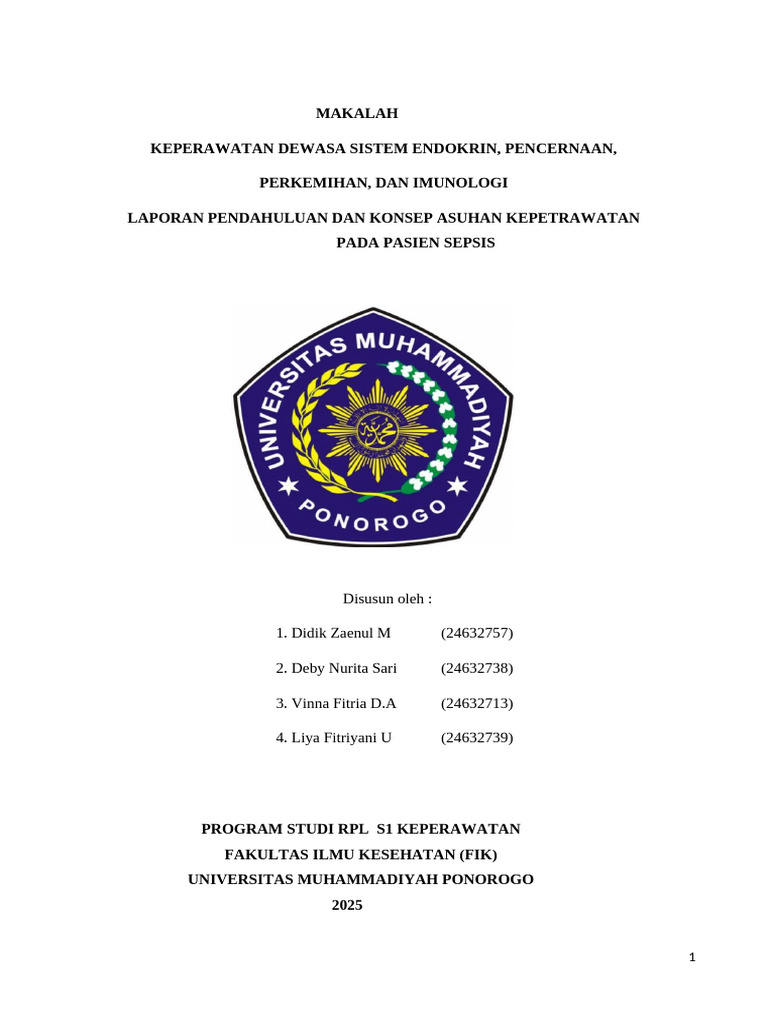 Makalah Sepsis Bu Layli Kel 7 | PDF