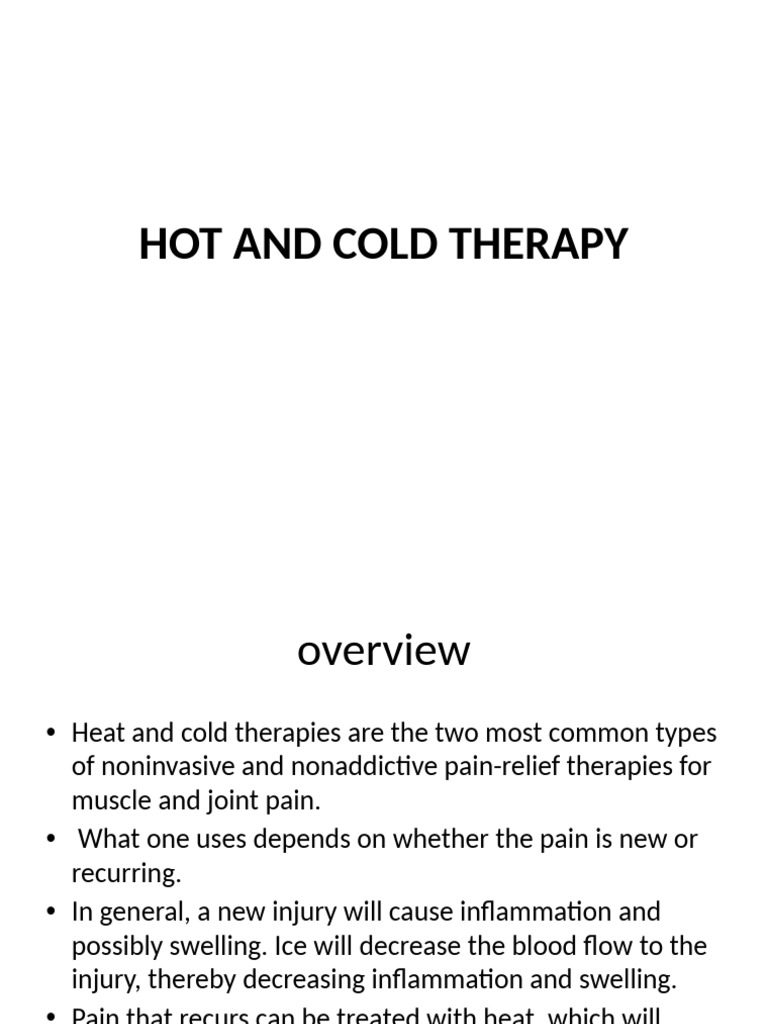 Lecture 6 HOT - AND - COLD - THERAPY | PDF | Medical Specialties | Clinical Medicine