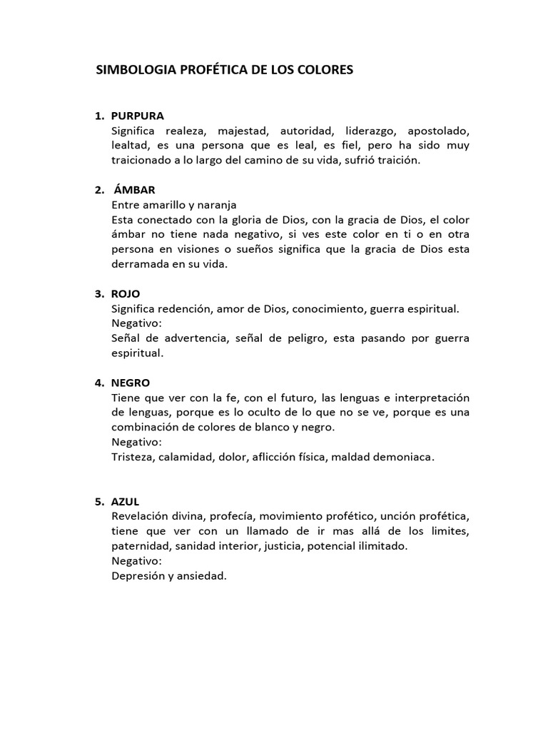 Simbología Profética de los Colores | PDF | Color | Creencia religiosa ...