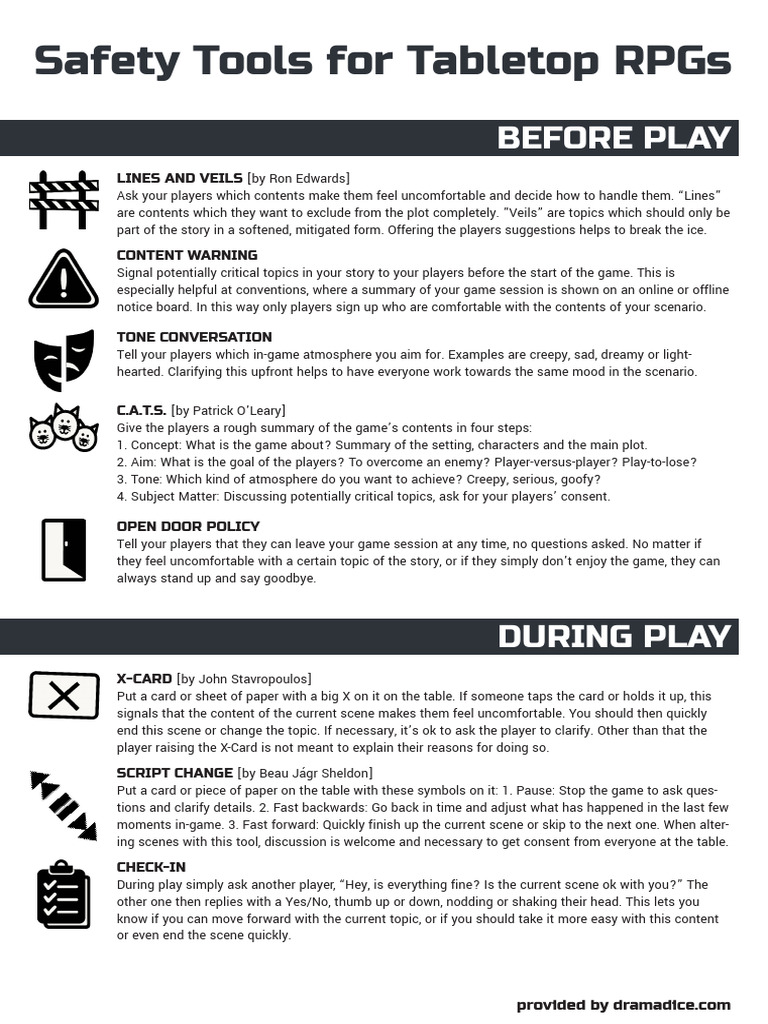 Safety Tools For Tabletop Rpgs 1 | PDF