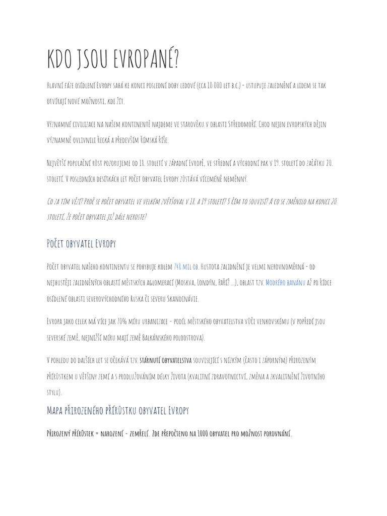 Kdo Jsou Evropané | PDF