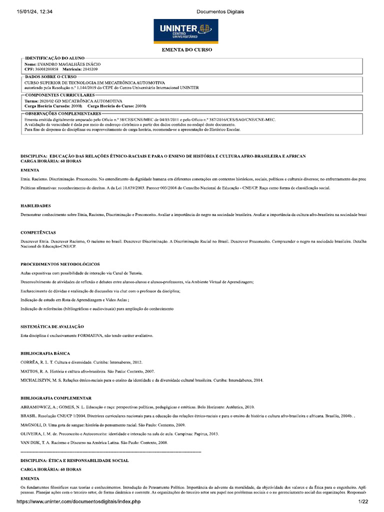 Ementa - MEC.Automotiva Compressed | PDF