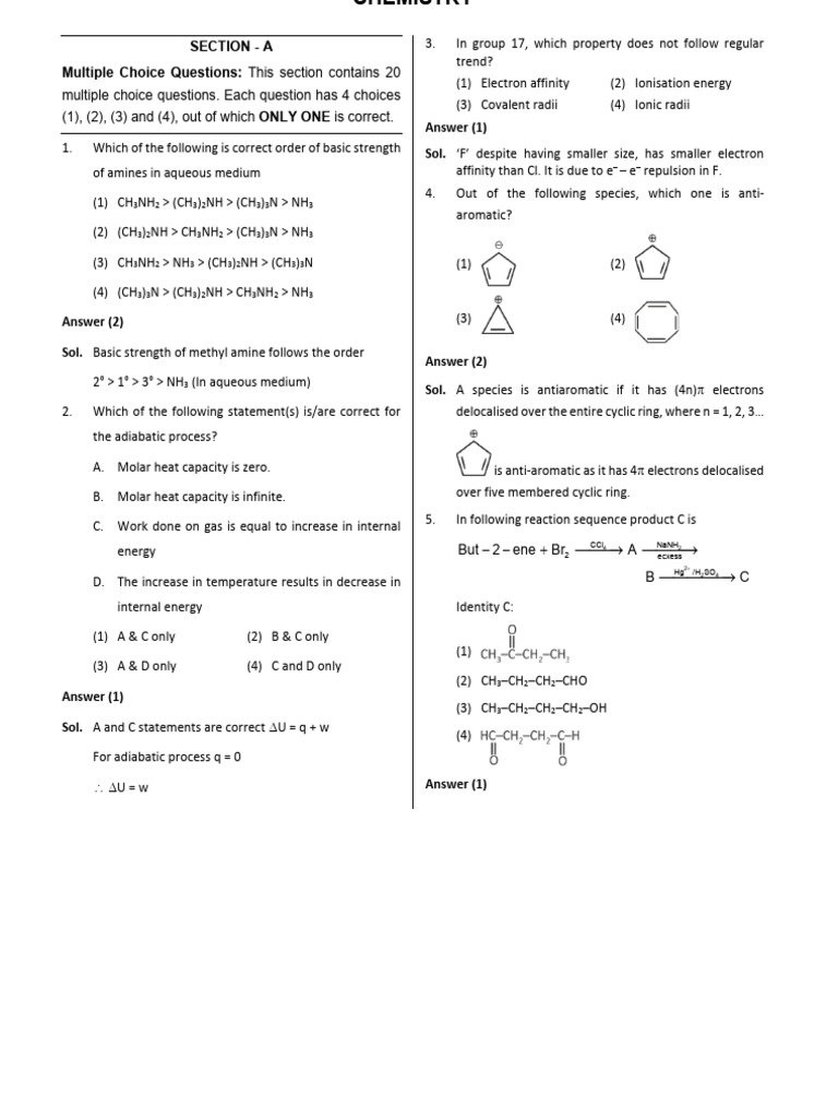 Jee 1 | PDF | Acid | Radical (Chemistry)