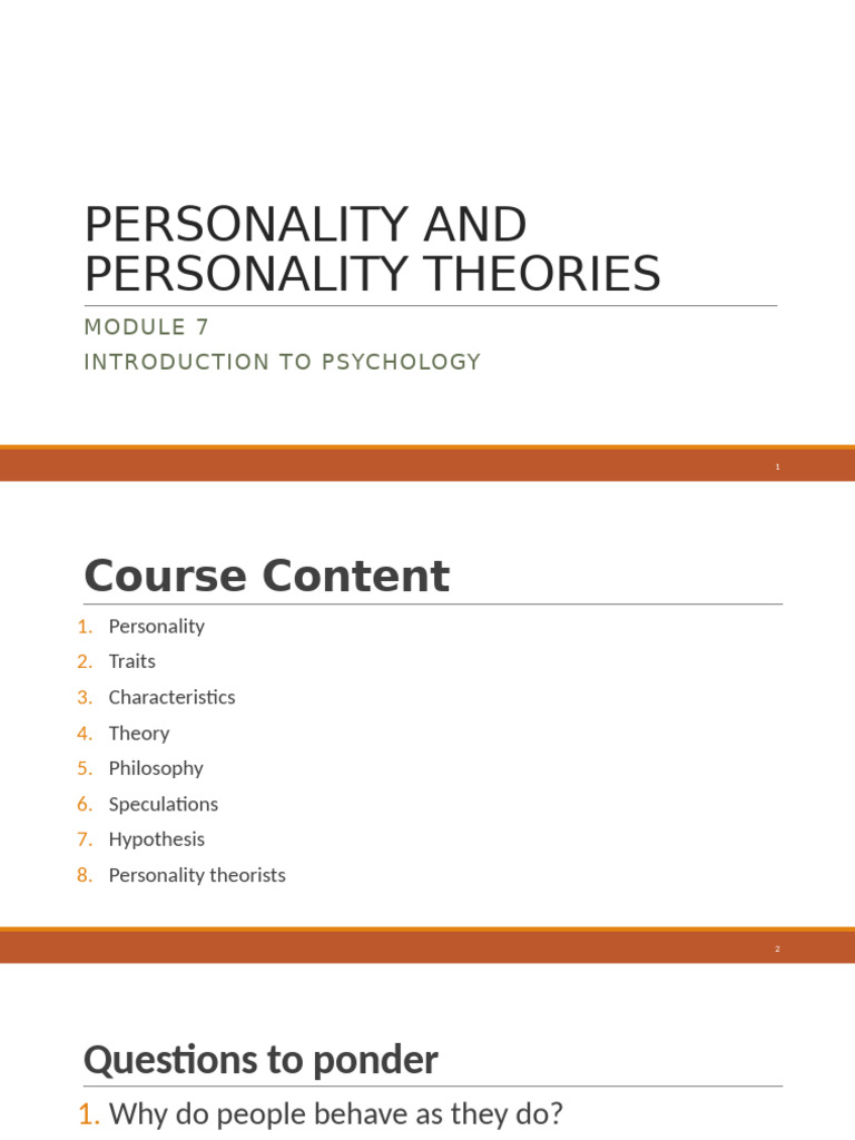 Understanding Personality Theories | PDF | Theory | Hypothesis