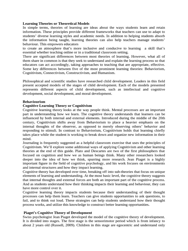 Understanding Learning Theories Explained | PDF | Constructivism ...