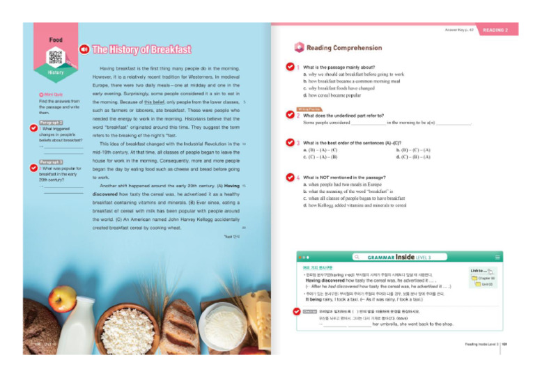 Reading Article - History of Breakfast | PDF