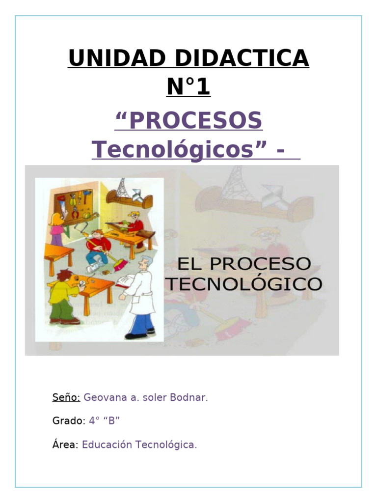 Unidad Didactica Ed. Tecnologica I | PDF