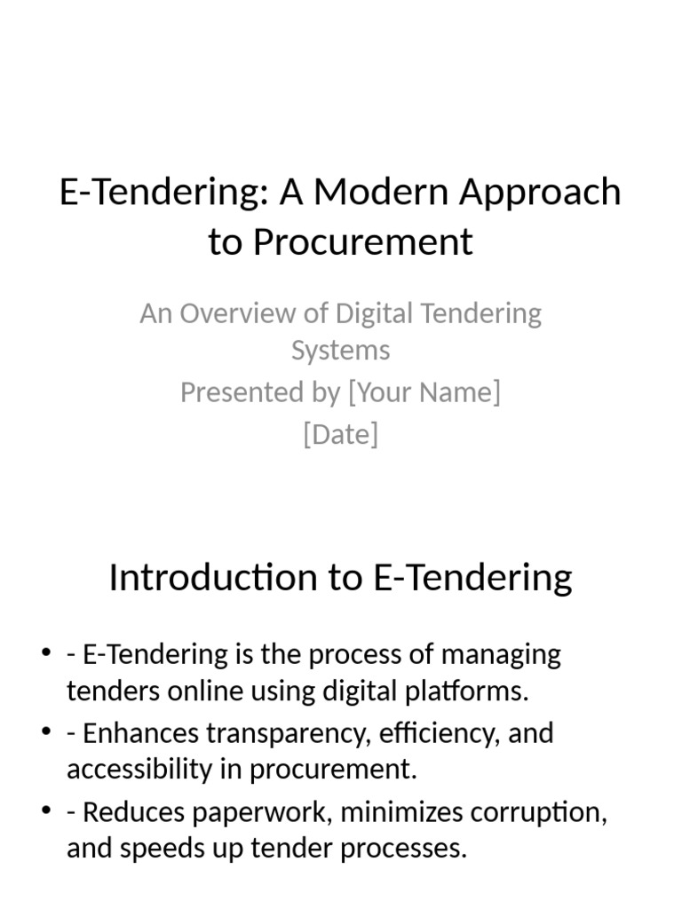 E Tendering Presentation | PDF