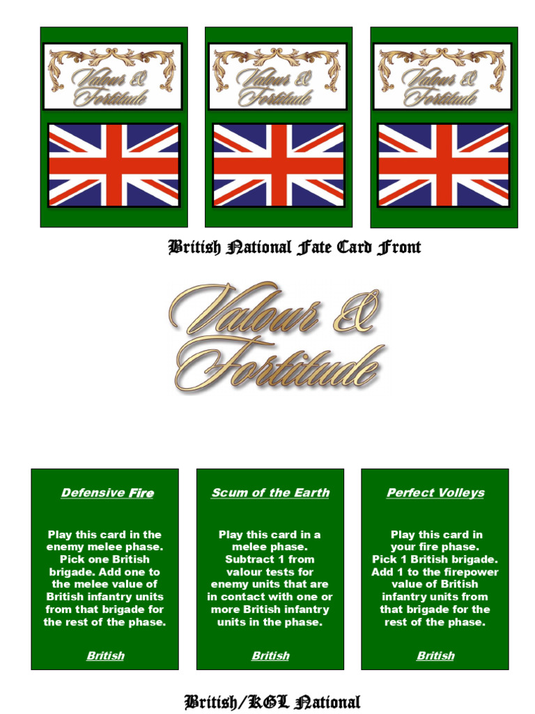 v2 Valour and Fortitude British Cards | PDF | Arthur Wellesley ...