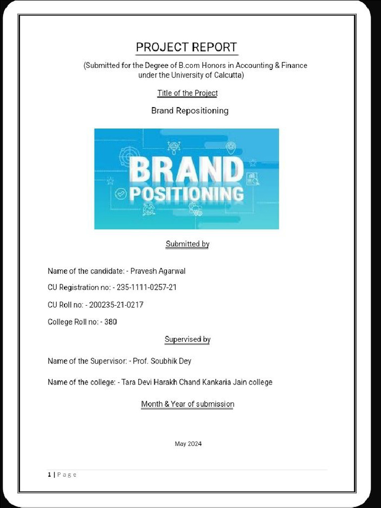 Bcom (H) sem 6 project | PDF