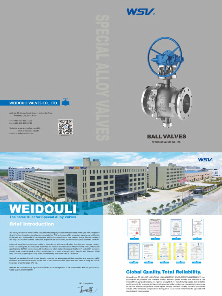 WSV Ball Valves Catalogue | PDF