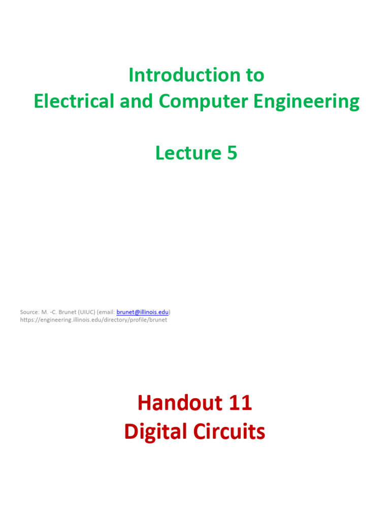 EE1029 - Lecture5 - Digital Circuits | PDF | Digital Electronics | Computing
