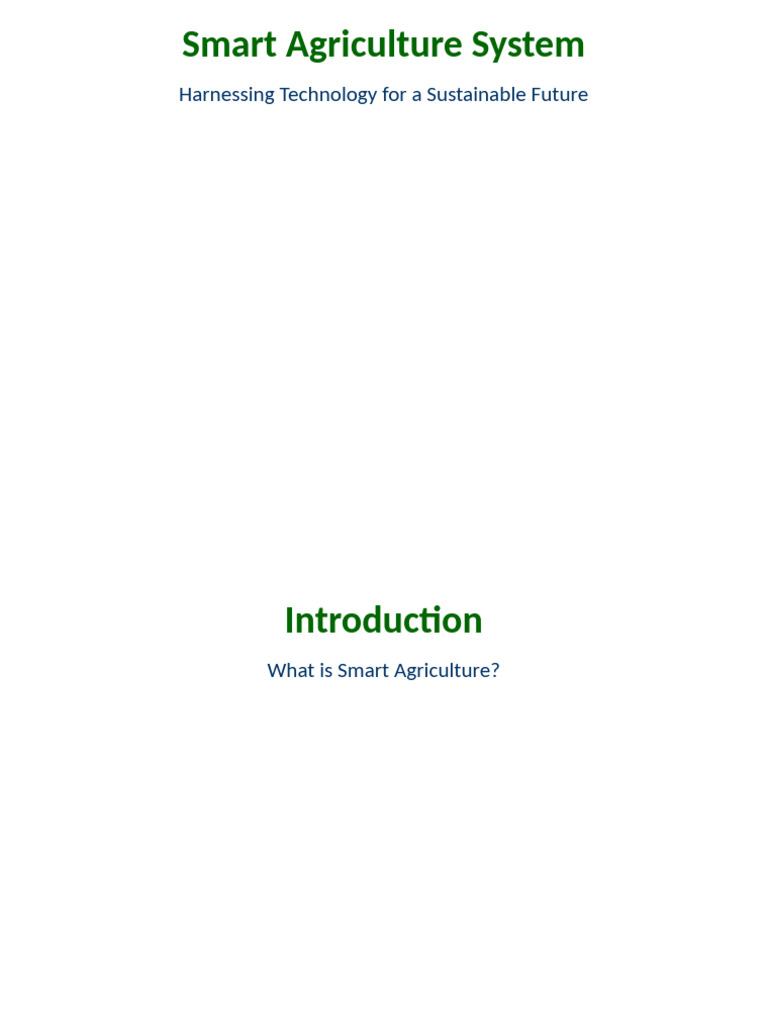 Smart Agriculture Systems Presentation | PDF