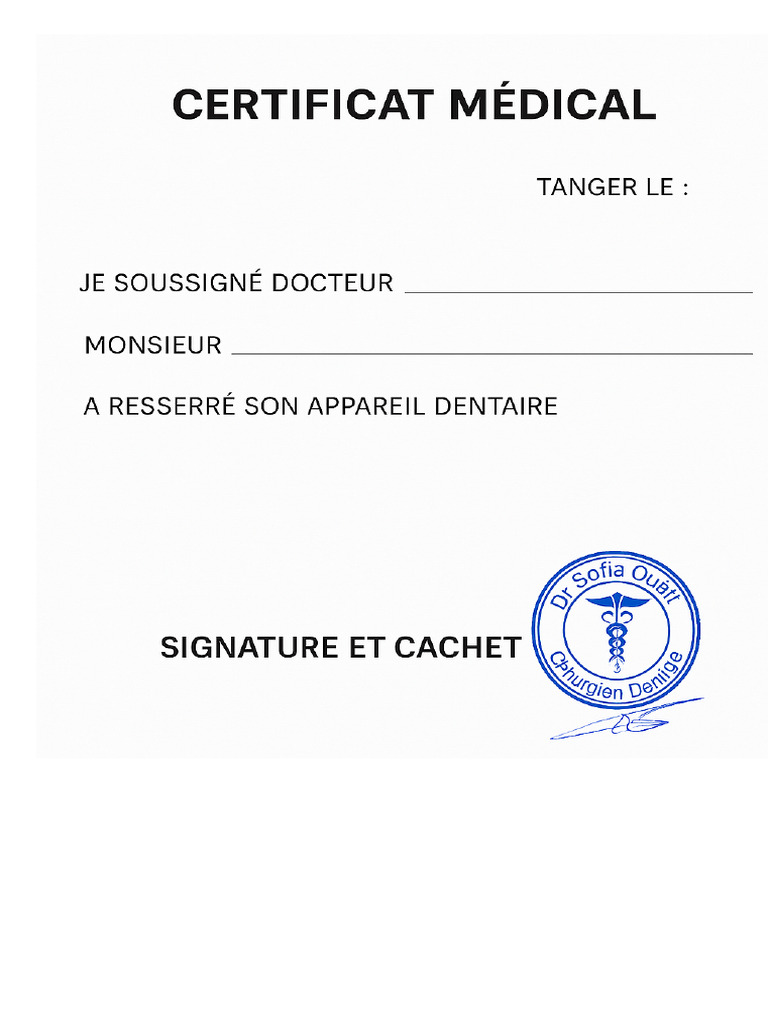 Certificat Medical Sans Ecriture | PDF