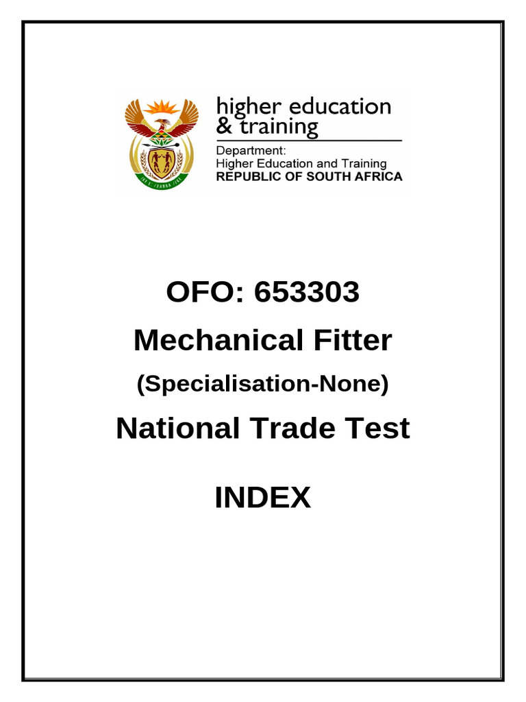 Mechanical Fitter Trade Test Index | PDF