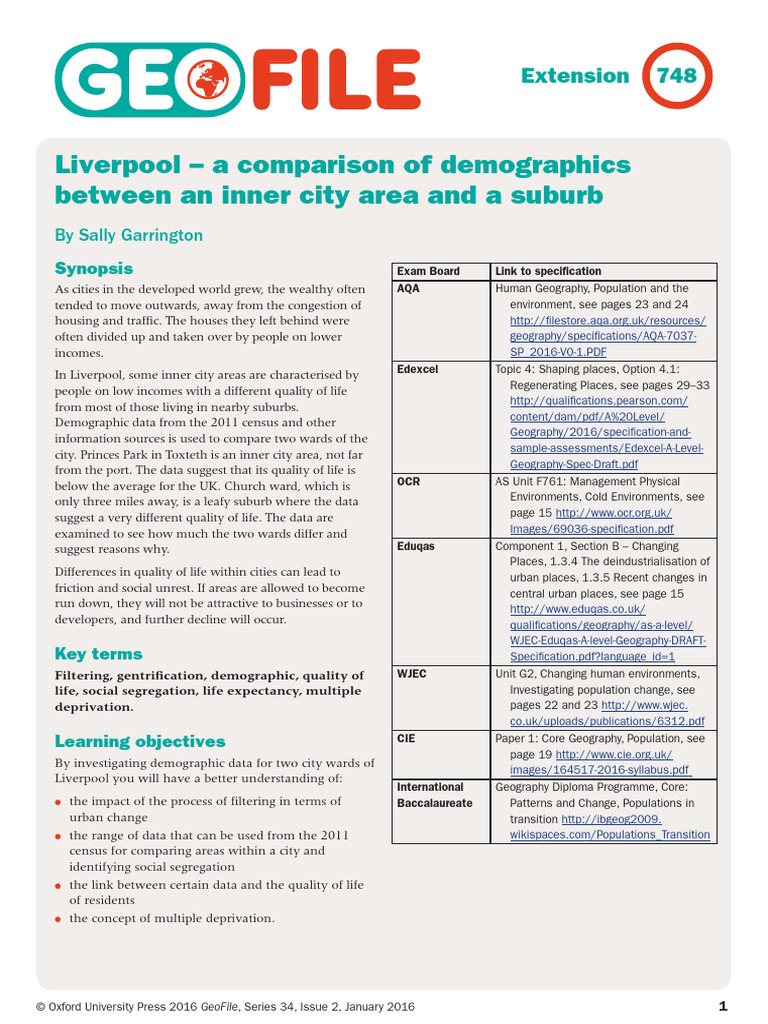 Gf748 Liverpool Comparison Demographics | PDF | Liverpool | Poverty