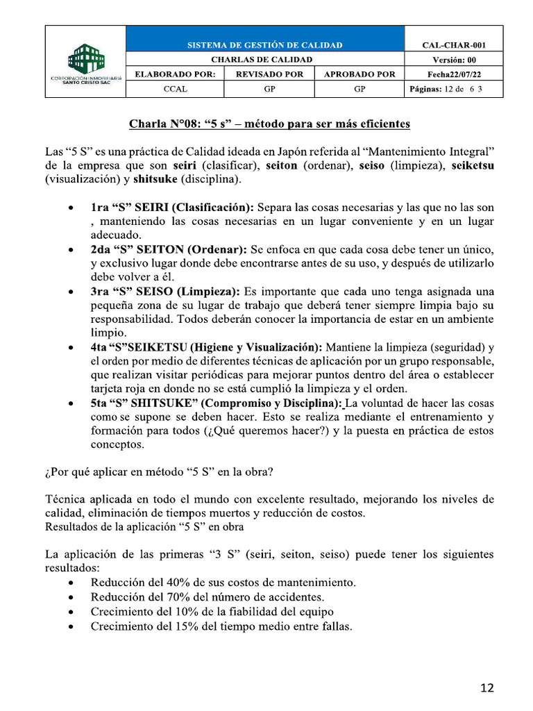 “5 s” – método para ser más eficientes | PDF