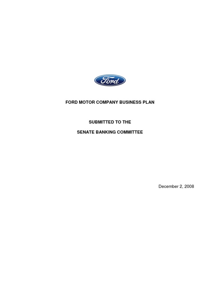 Ford Restructing Plan As Submitted To Congress | PDF | Ford Motor ...